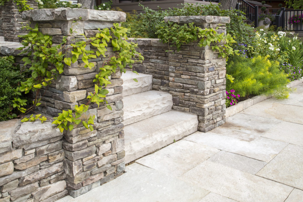 Rockfaced Eden slab steps - Hirsch Brick and Stone